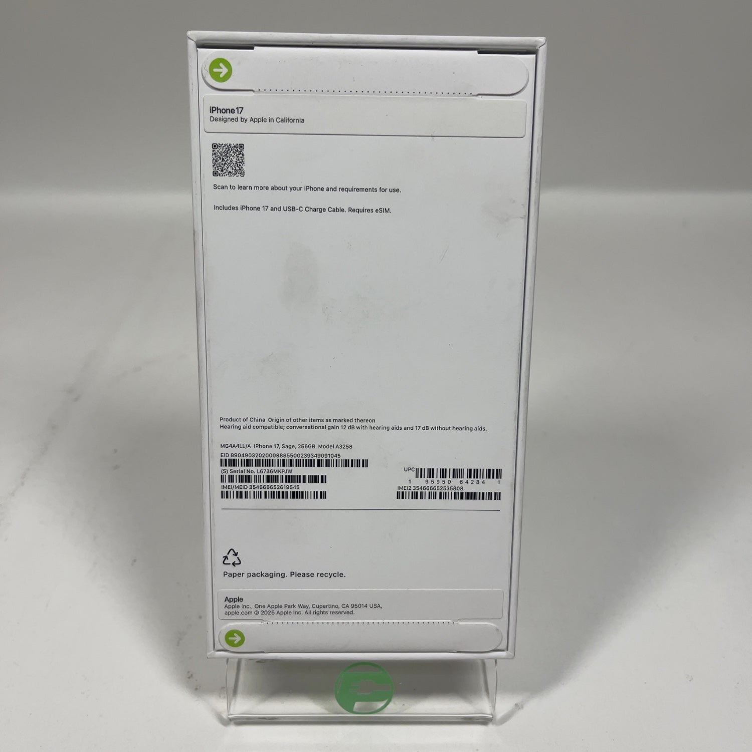 New Factory Unlocked Apple iPhone 17 256GB Sage MG4A4LL/A – PayMore ...